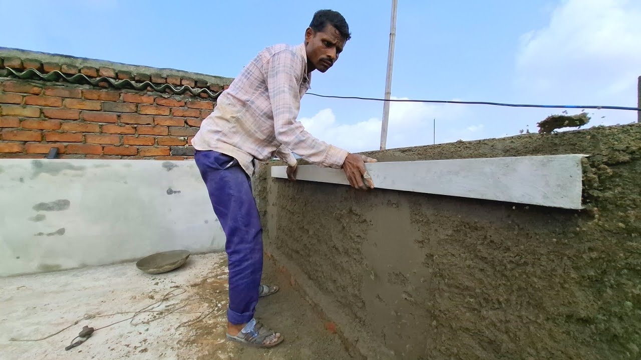 parapet wall plaster kaise karte hai ||Amazing Construction || how to ...