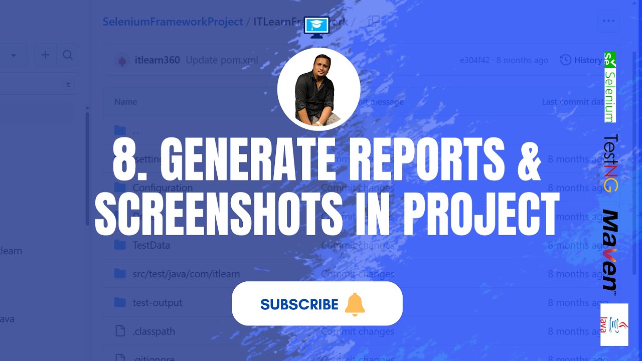 Generate Reports And Screenshots Selenium Realtime Project Framework Youtube