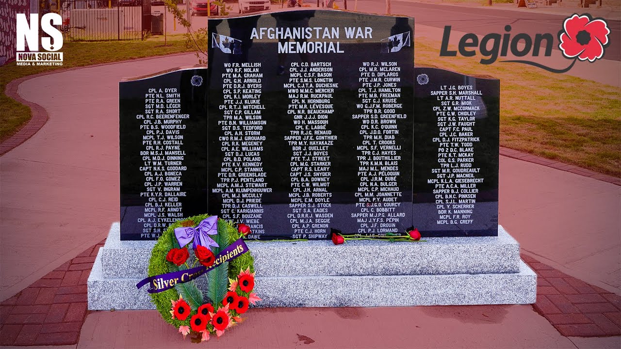 Afghanistan War Memorial Unveiling in Amherst, Nova Scotia - YouTube