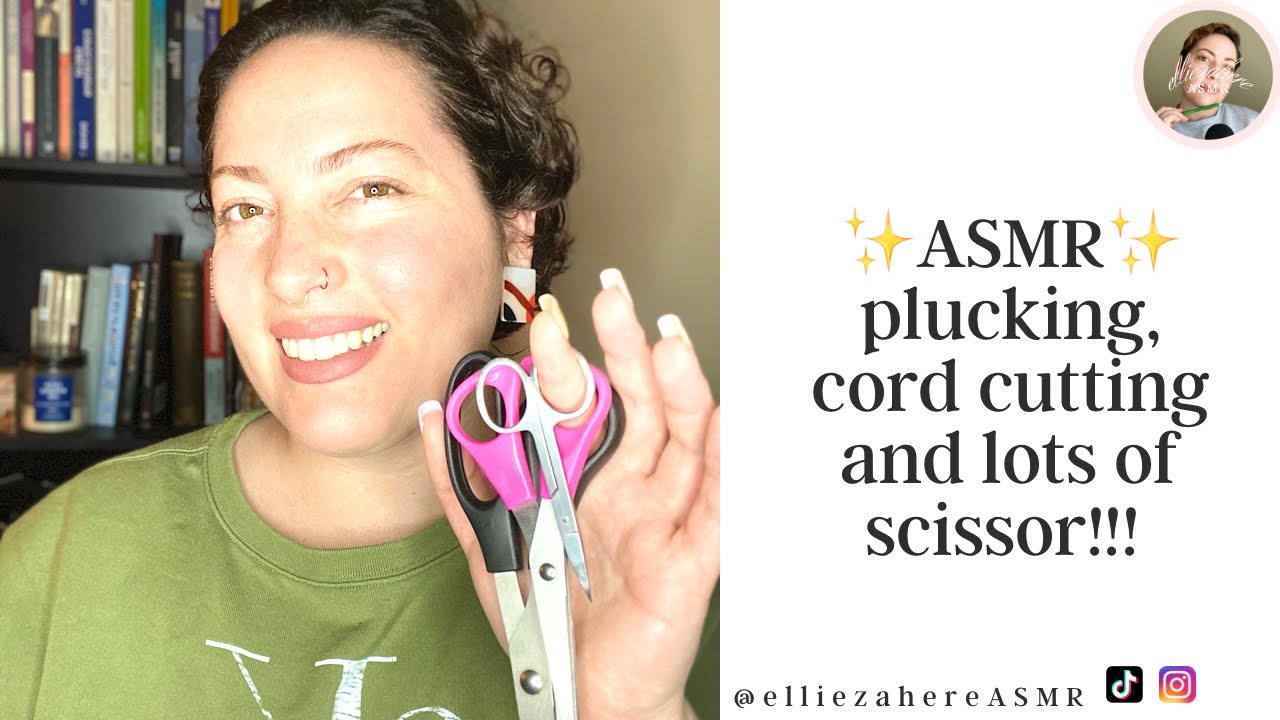 ASMR plucking, cord cutting and lots of scissors!!! (soft-spoken) - YouTube
