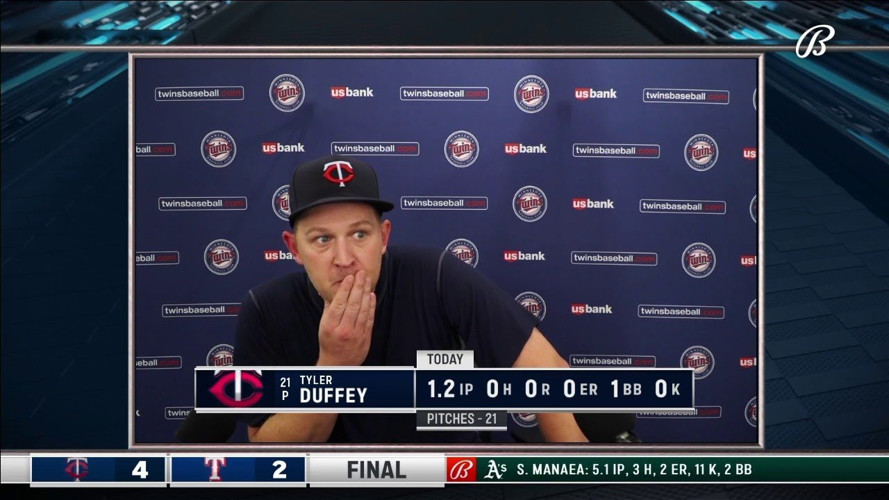 Tyler Duffey on Twins' strong series vs. Rangers - YouTube