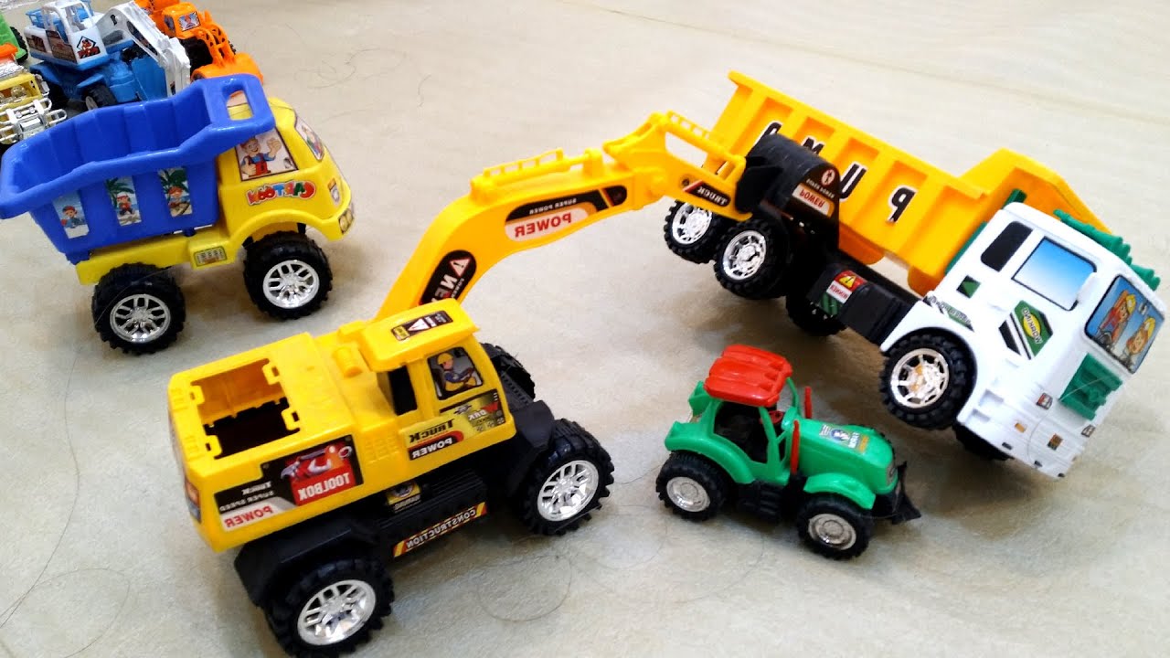 Toys For Kids, Tractor Trolley Toy Cartoon Video, JCB Excavator Dumper ...