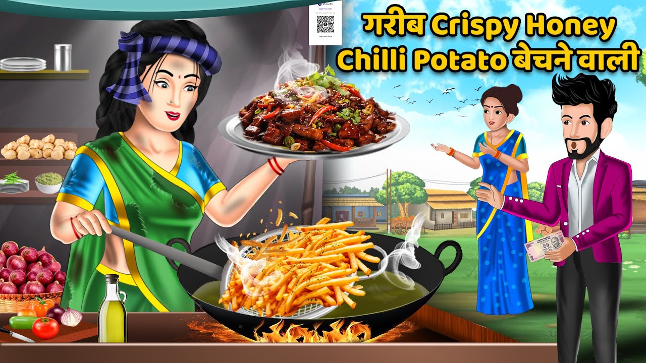 गरीब Crispy Honey Chilli Potato बेचने वाली | Hindi Kahaniya | Moral ...