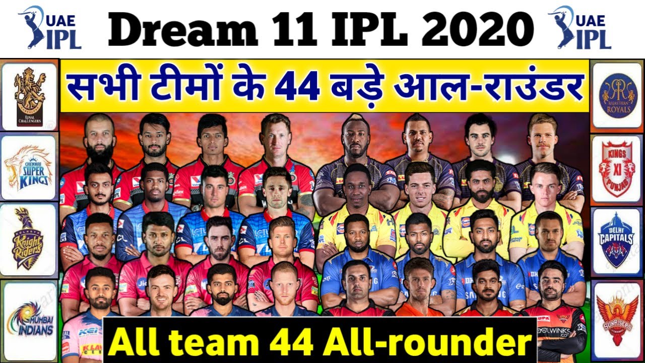 IPL 2020 All-rounders : Final List Of 44 All-rounder For IPL 2020 | सभी ...