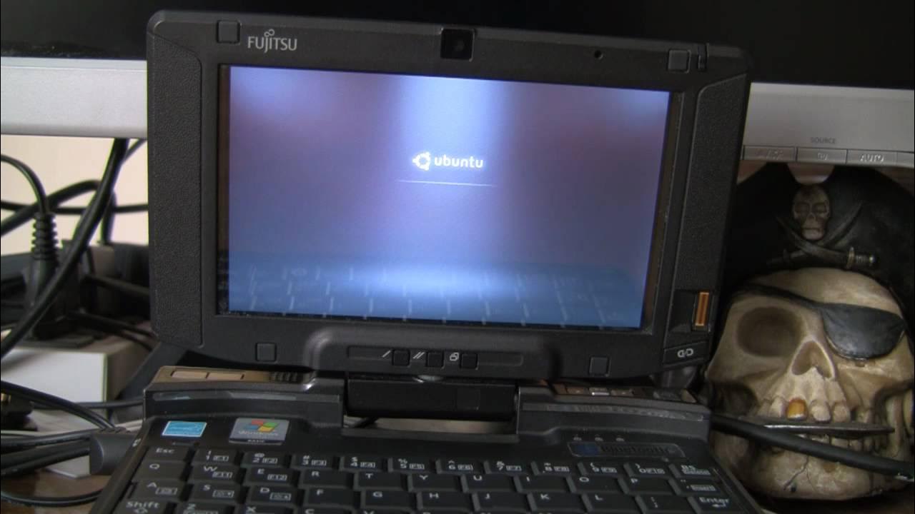Fujitsu U810/U1010 UMPC Booting Linux Ubuntu 9.10 (Karmic Koala) - YouTube