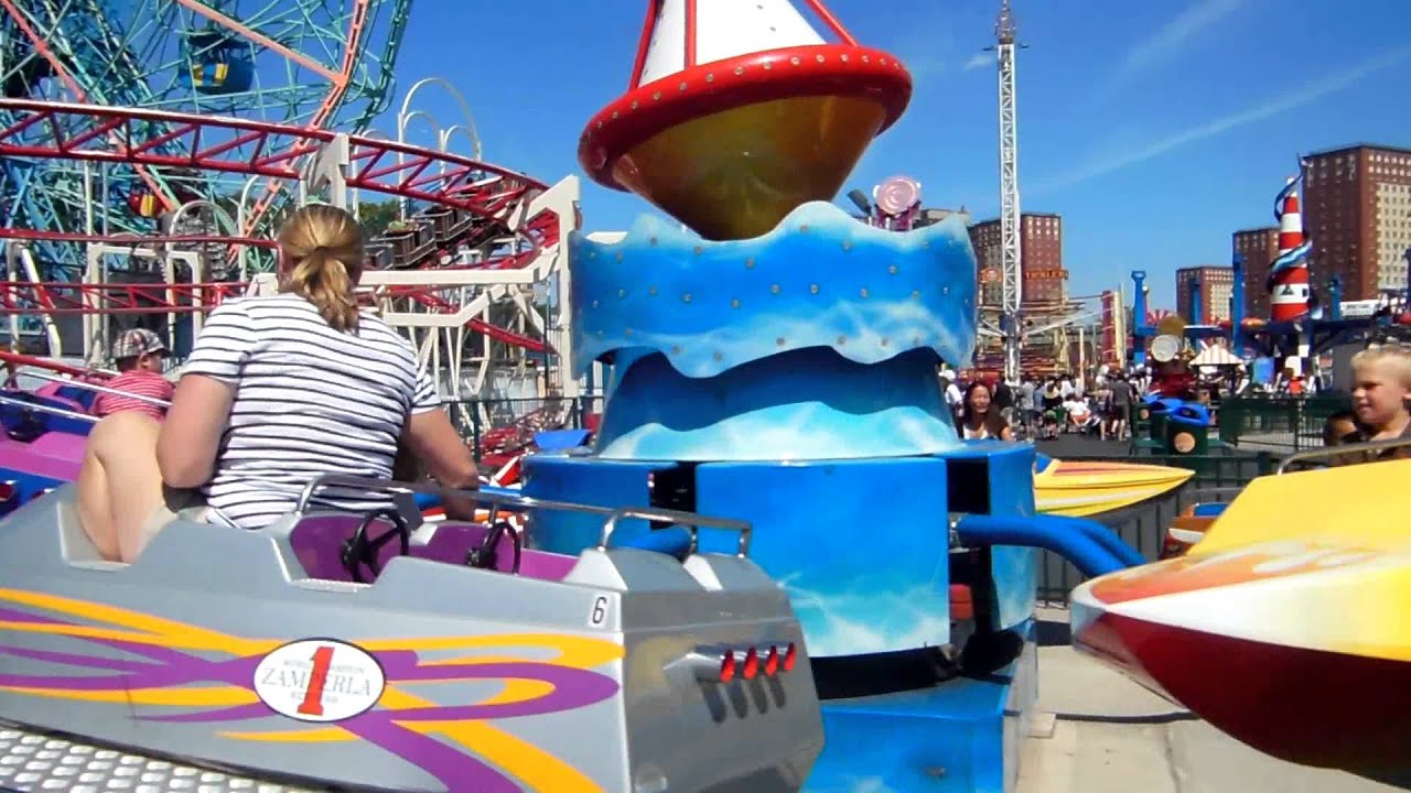 New Mighty Machines Coney Island. Speed Boat at Luna Park - YouTube