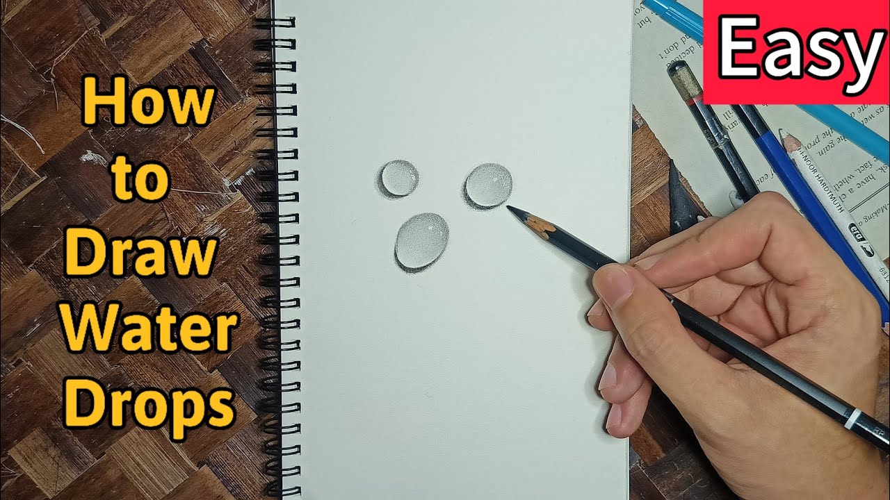 Learn how to draw realistic Water Drops - Easy drawing tutorial for ...