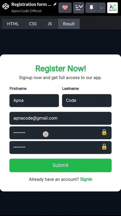 Responsive Login and Registration Form in HTML CSS & Javascript - YouTube