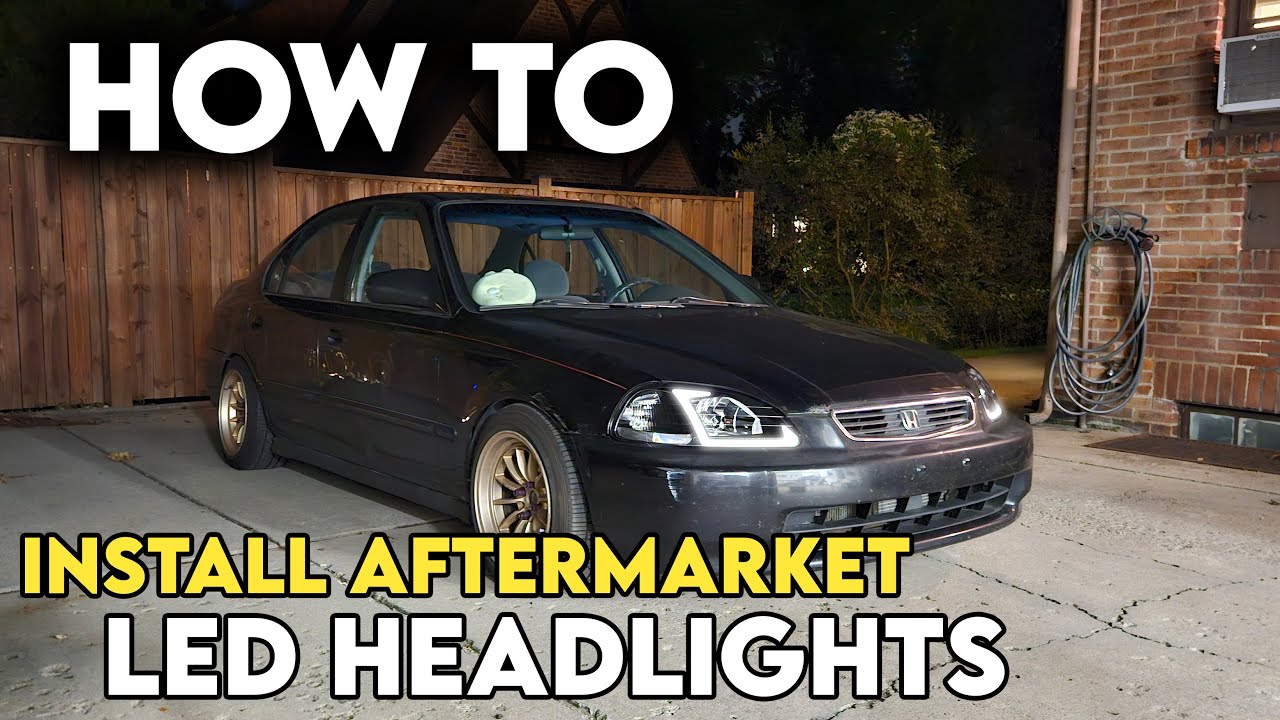 How to Install LED DRL Headlights on an EK Civic - YouTube