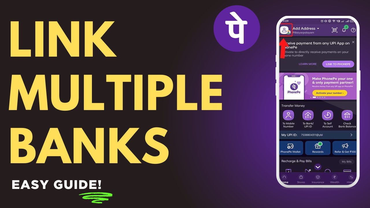 How to Link Multiple Bank Accounts in PhonePe - YouTube