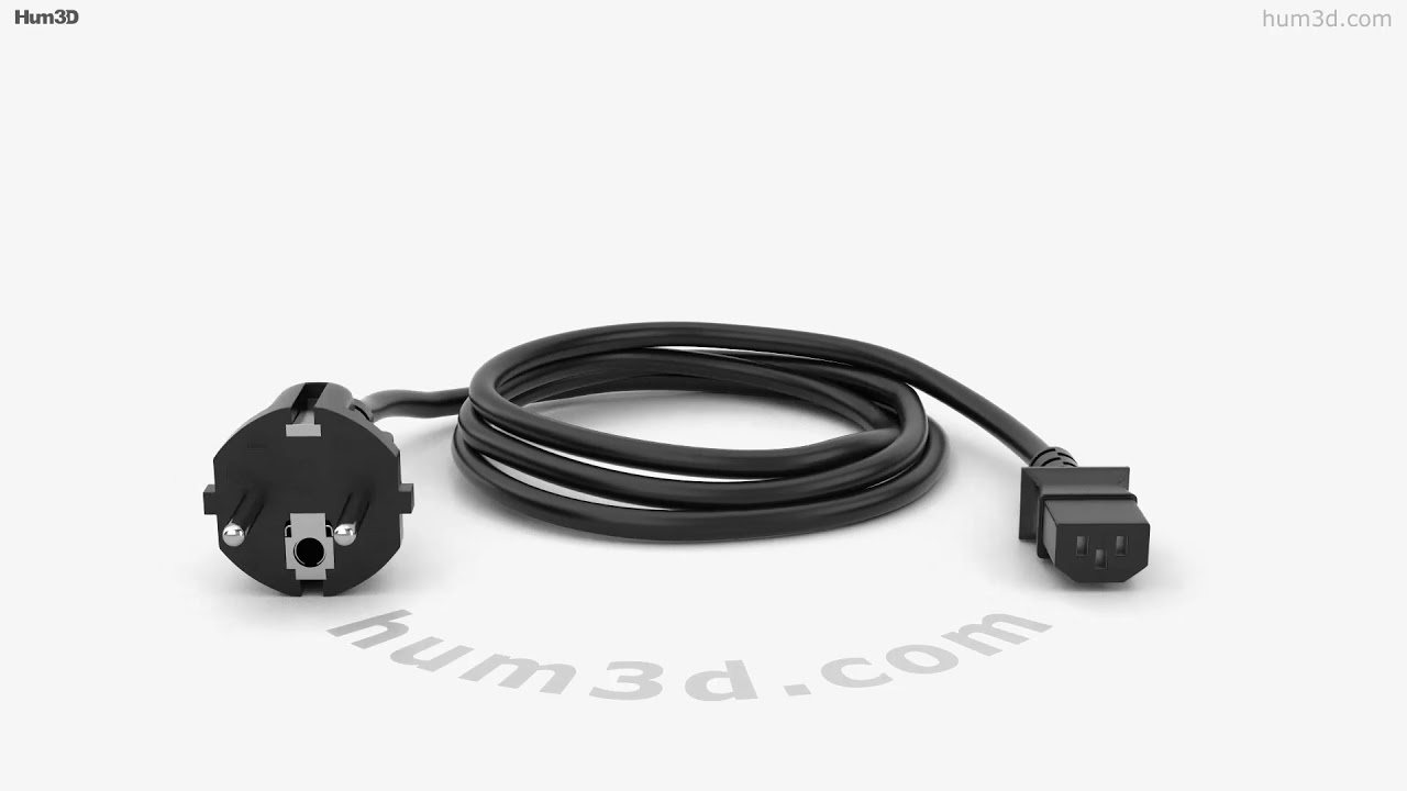 Power Cord 3D model by 3DModels.org - YouTube