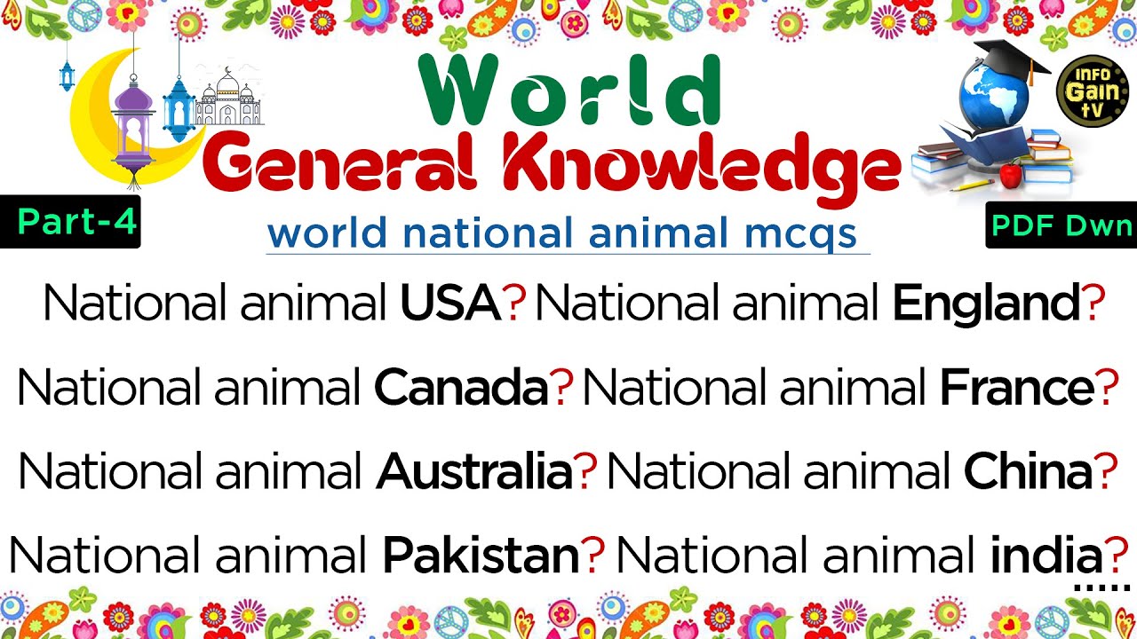 World General Knowledge Questions and Answers | National Animals of ...