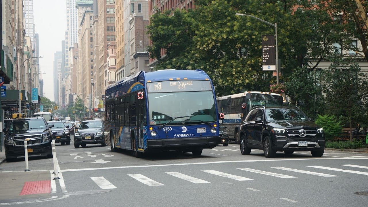 MTA MaBSTOA Bus: Nova LFS HEV #9750 on the M3 - YouTube