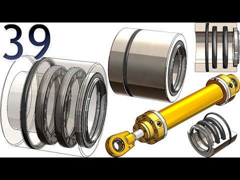 39-Project 44| Hydraulic Cylinder | SolidWorks Tutorial : wiper-unit ...