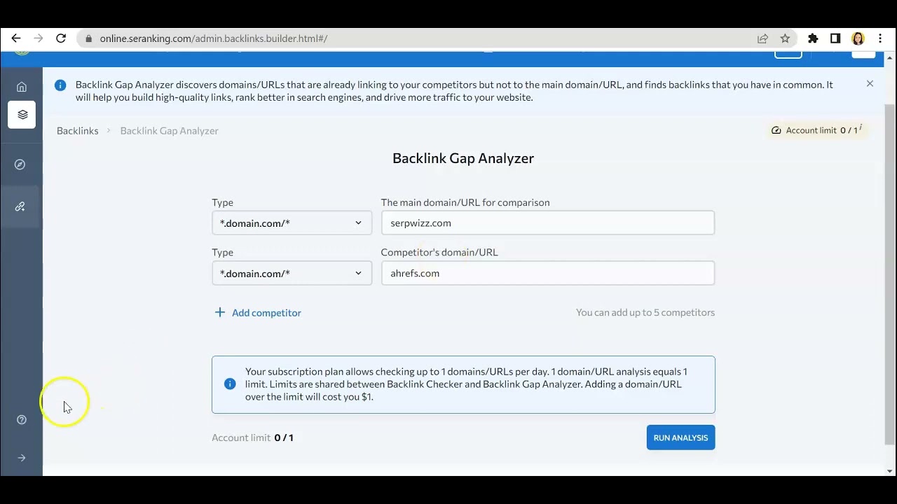 Backlink Gap Analyzer By SE Ranking | SE Ranking Tutorials - YouTube