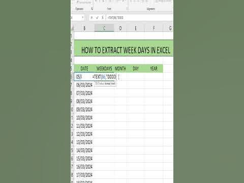 Extract Week Days In EXCEL #shorts #excel #exceltips #exceltutorial #exceltrick - YouTube