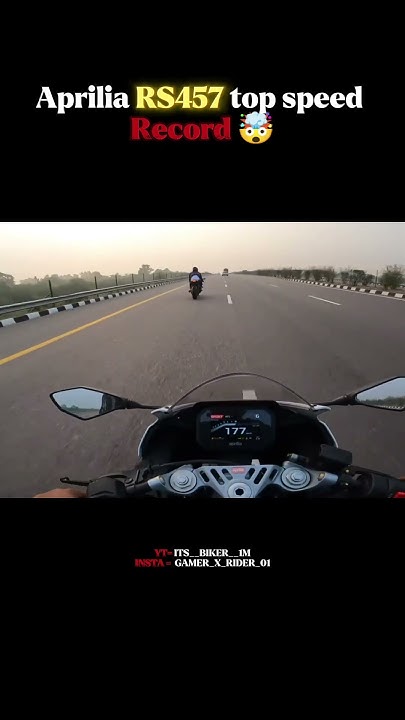 Aprilia RS457 top speed record in world #201 #fisrtvideo #motovolgger #ayushvarma #newvideo 🤯🤯 ...