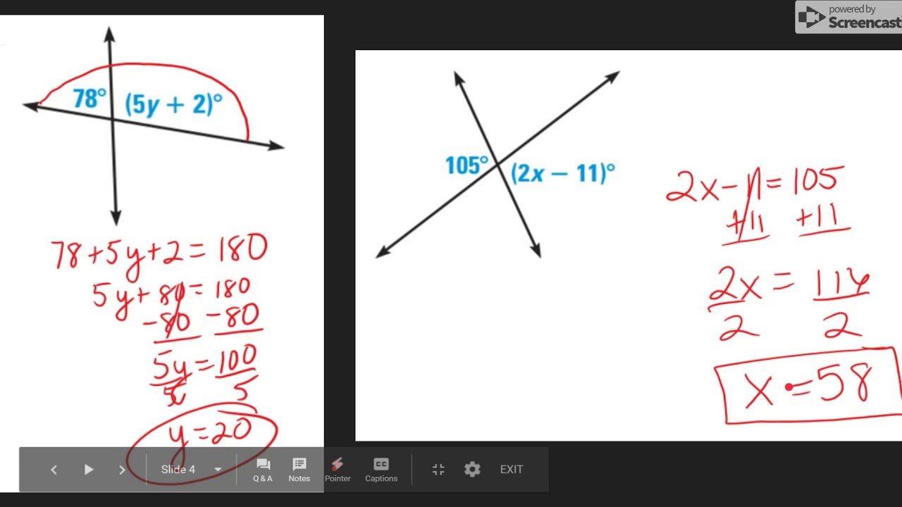 Writing Equations Using Angle Relationships - YouTube