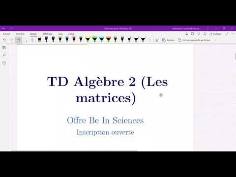 Algèbre2 - Séance 1 : Les matrices - Correction de Td (2023) - YouTube