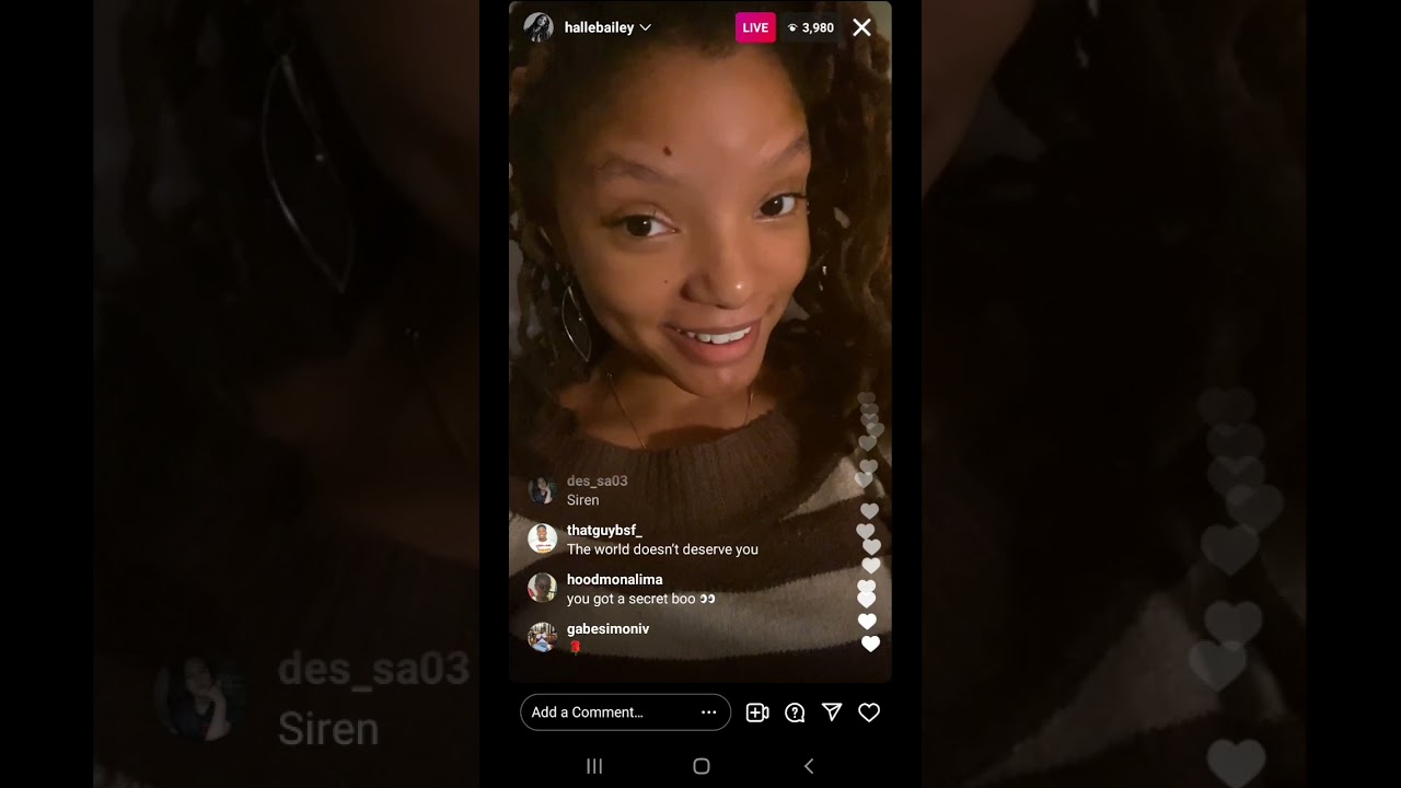 Halle Bailey IG Live 11-16-21 with comments - YouTube