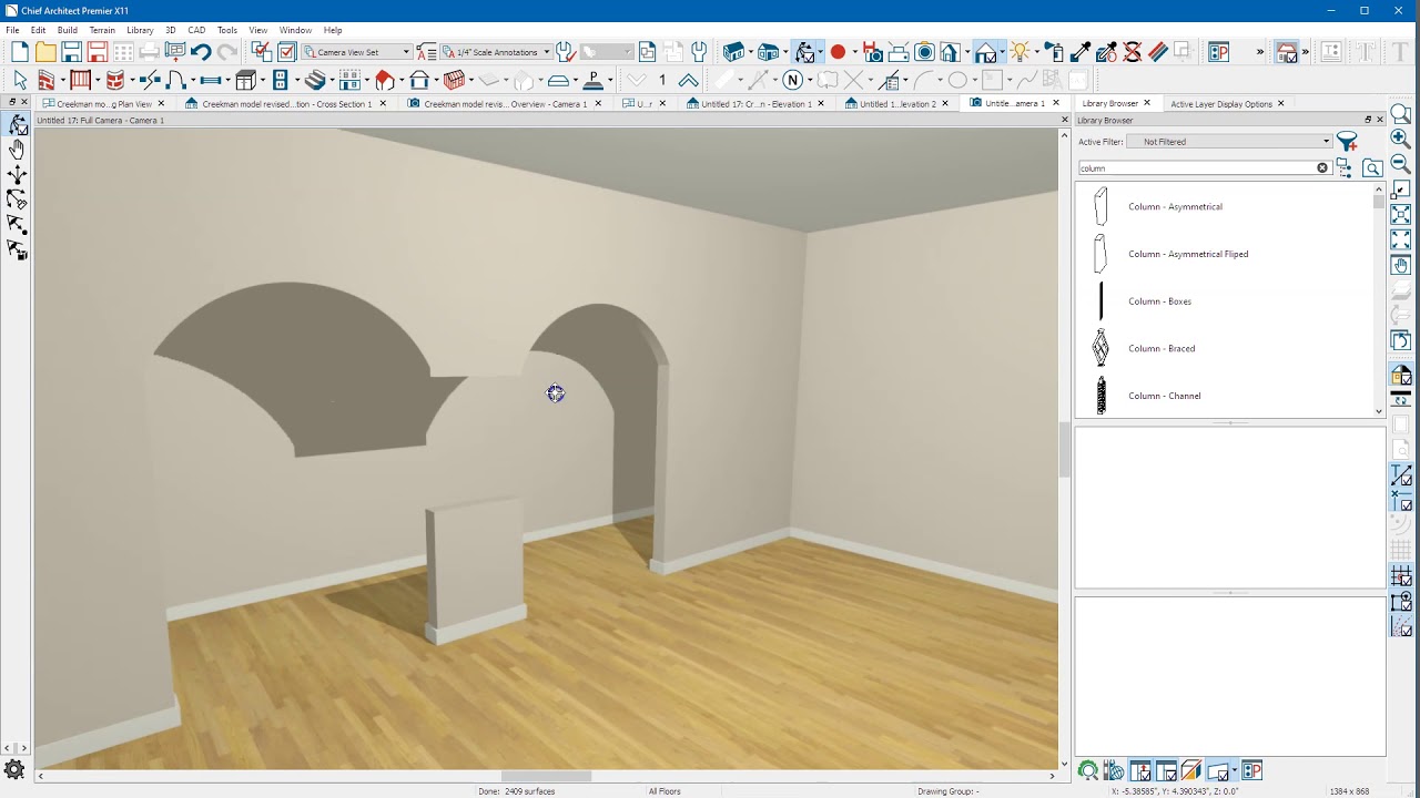 Combining Arched Doorways and a Pass Through - Chief Architect - YouTube
