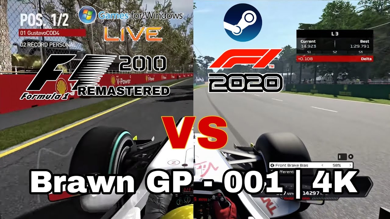 F1 2010 REMASTERED VS F1 2020 (PC) - Brawn GP BGP - 001 - AUSTRALIA ...