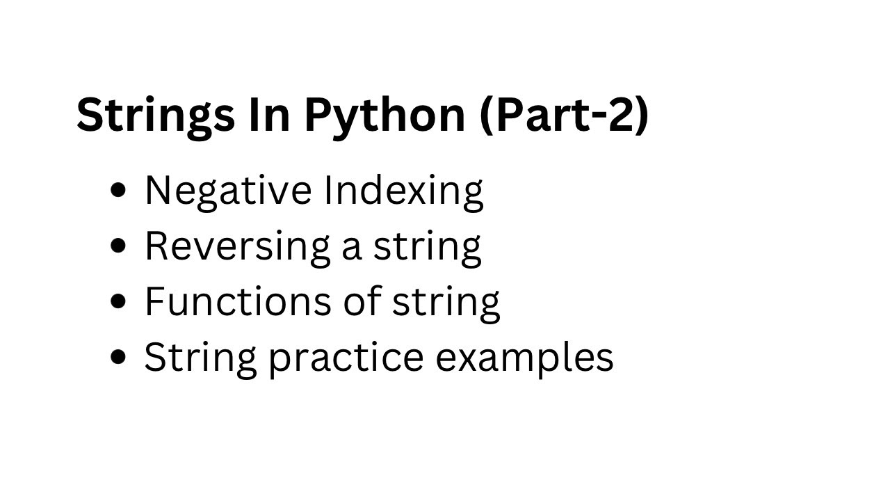 Strings In Python Part 2 Python Tutorial In Hindi Youtube 3168