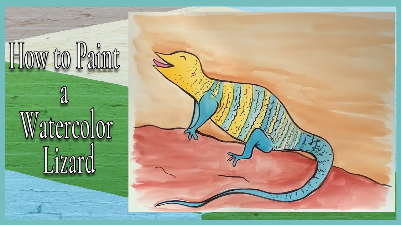 How to Paint a Step by Step Watercolor Desert Lizard - YouTube