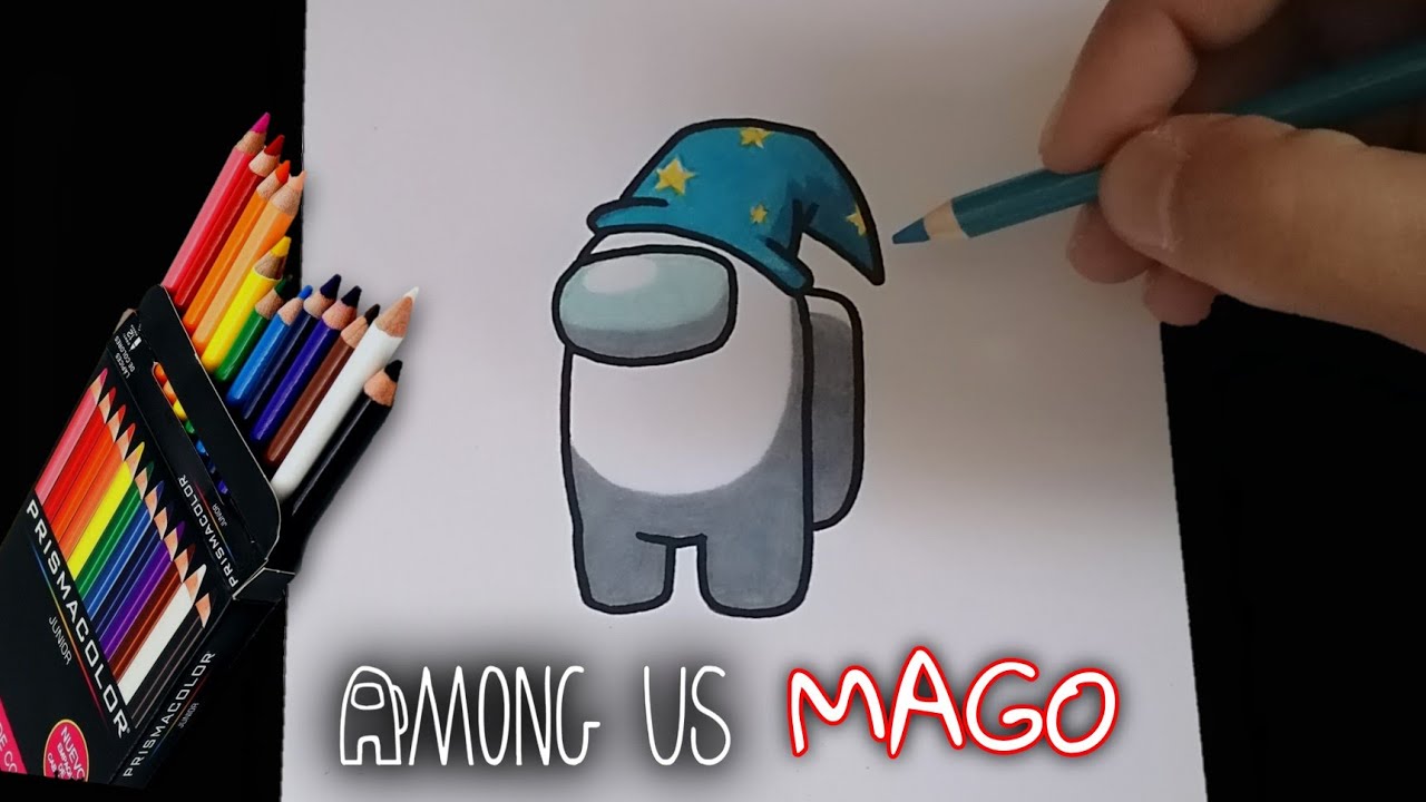 COMO DIBUJAR AMONG US SOMBRERO DE MAGO | FÁCIL | how to draw among us ...