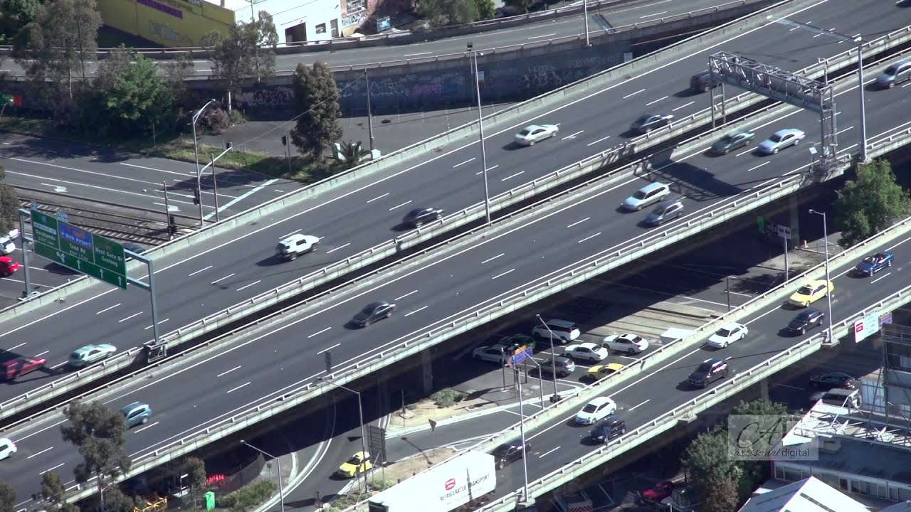 Transport - Cars on a freeway from above - YouTube