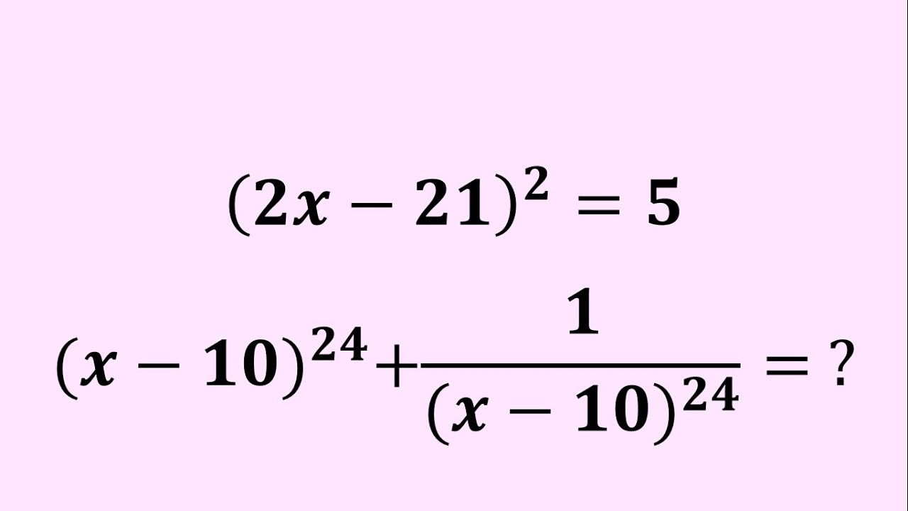 An Interesting Algebraic Challenge | Can You Solve? - YouTube