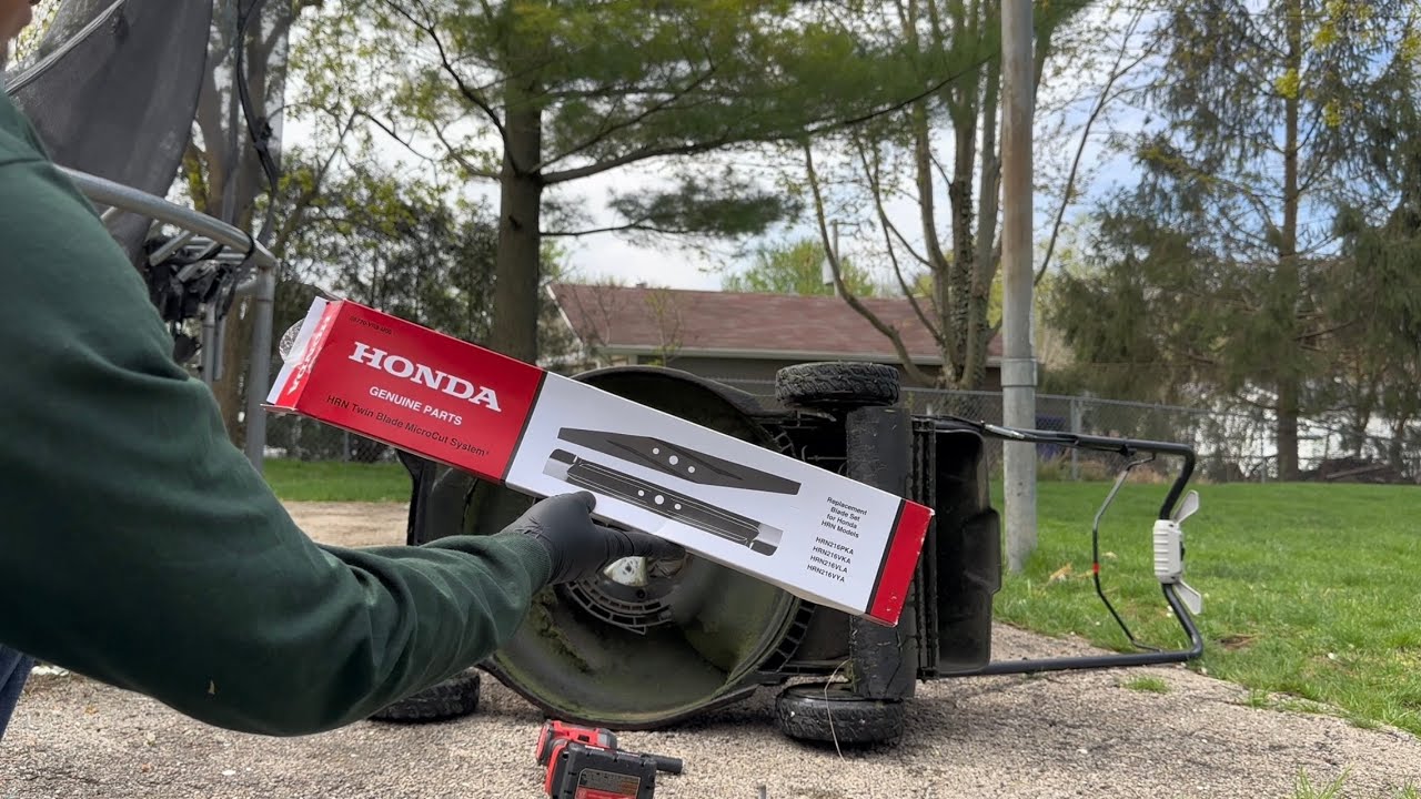How To Replace Lawn Mower Blades On Honda HRN216 Mower YouTube