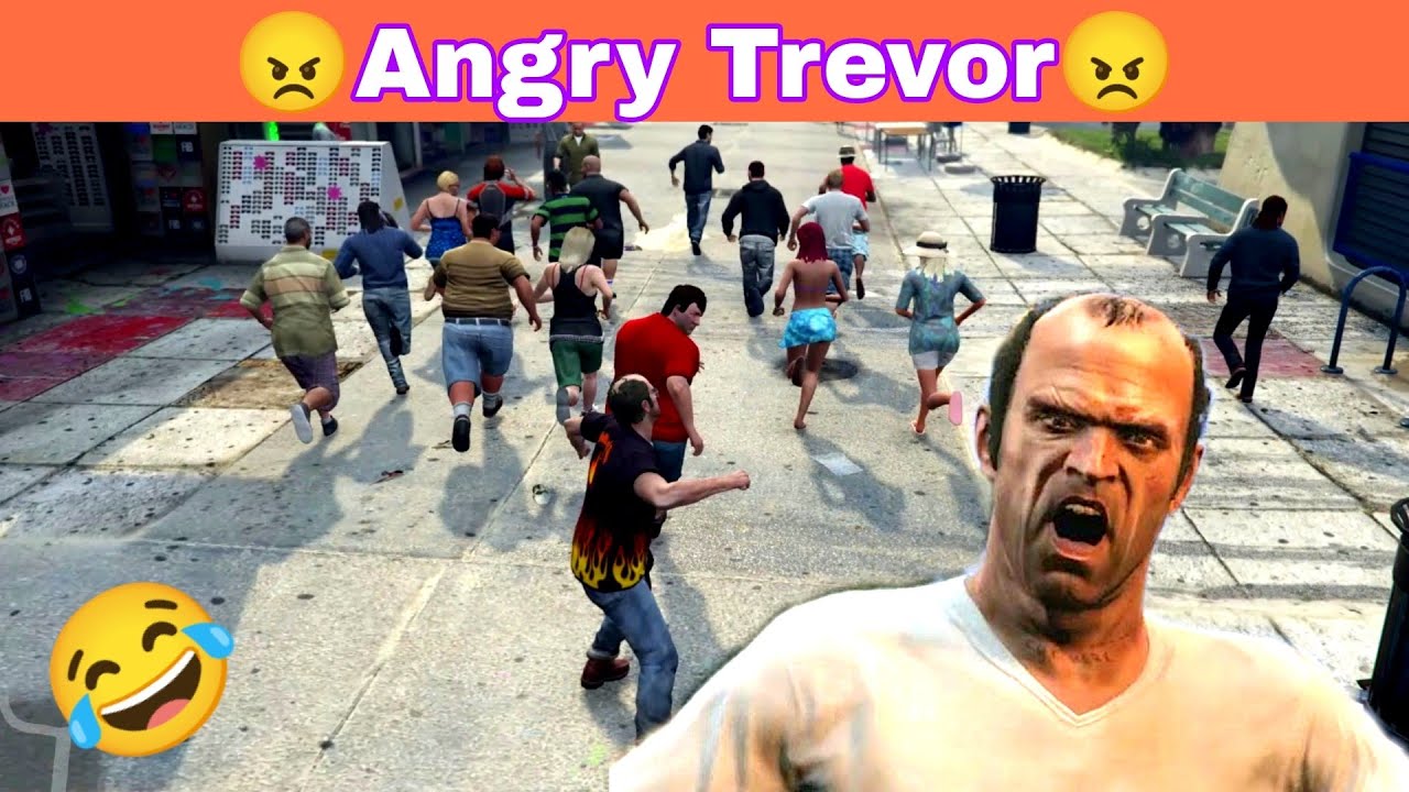 Angry Trevor Hiting NPCs In Gta 5.Gta 5 Funny Moments.😂😡😂 - YouTube