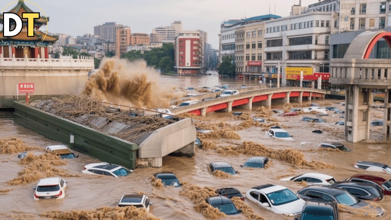 Mass Evacuation in China Today! Rivers Overflowed,Bridges Collapsed in ...