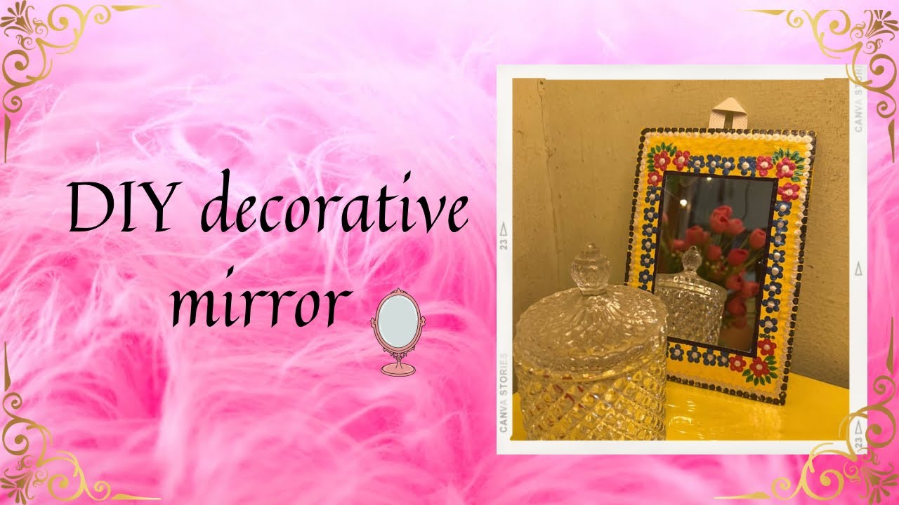 DIY decorative mirror piece using cardboard😍 - YouTube