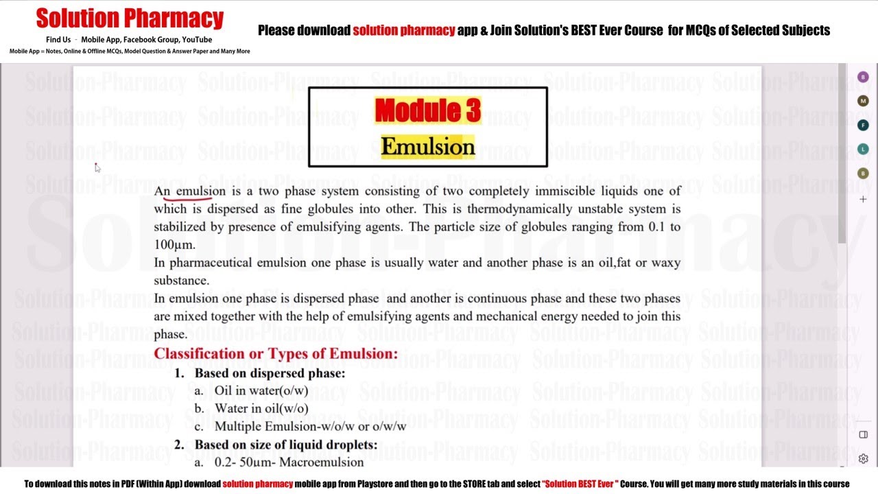 Pharmaceutics (27) Emulsion = Basic Introduction of Emulsion | What is ...