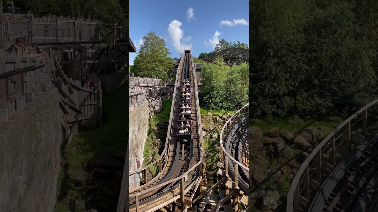 The Wicker Man Rollercoaster Alton Towers - Climbing the Hill View from ...