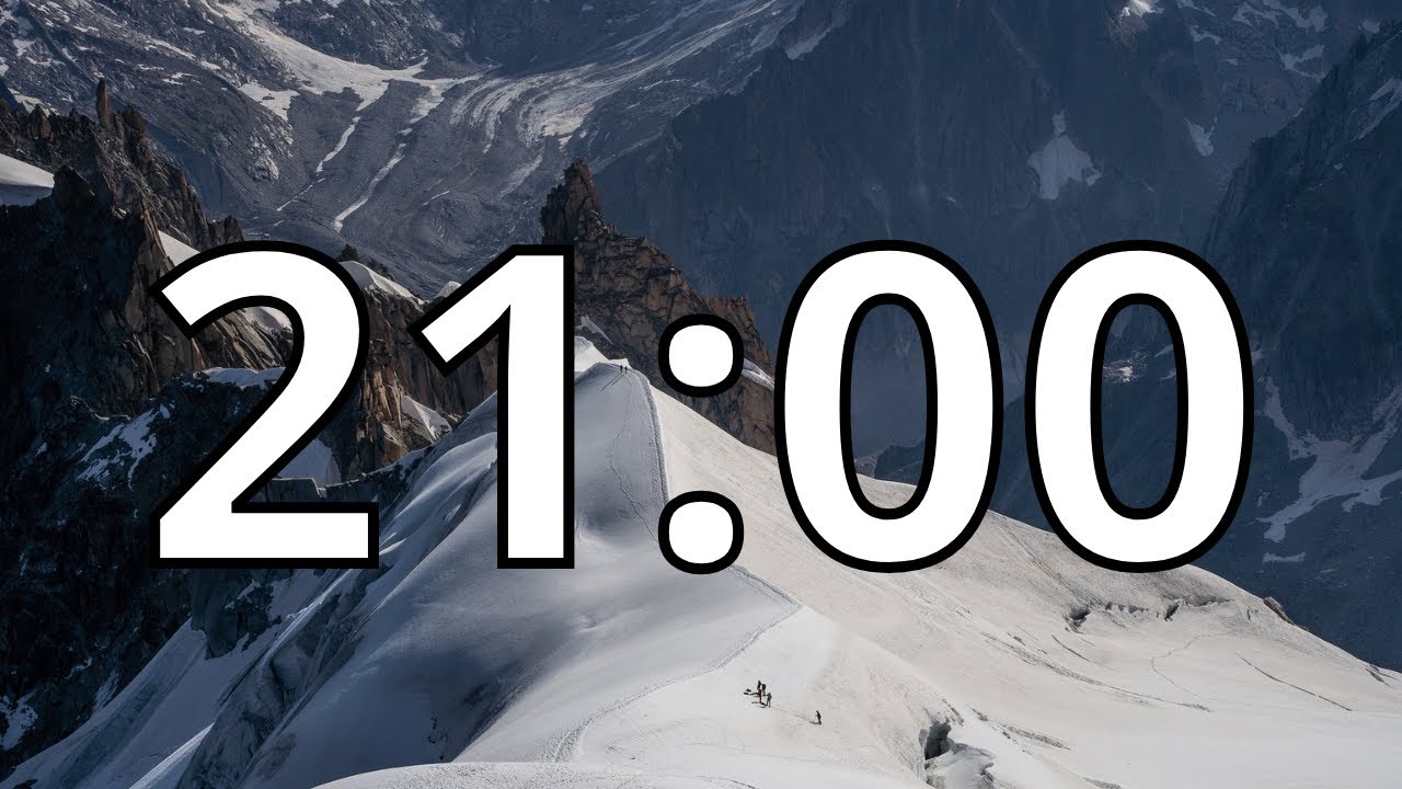 21 Minute Timer | Snowy Mountains | NO Music - YouTube