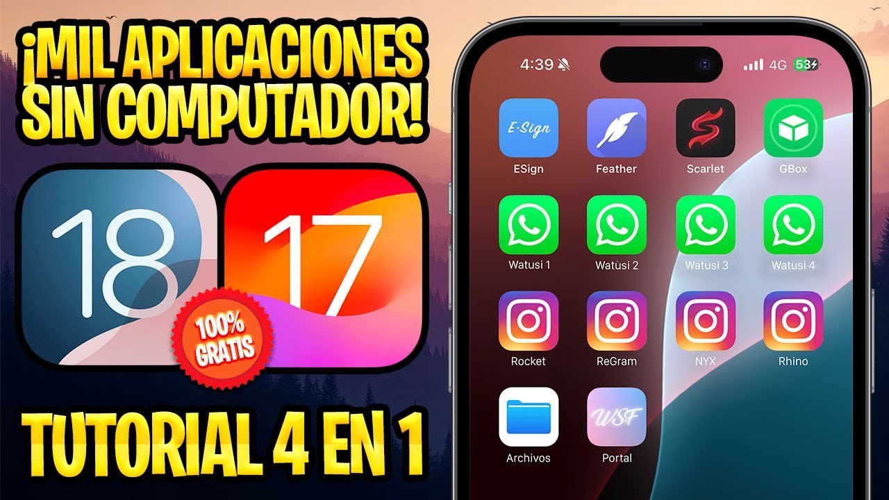 TUTORIAL 4 en 1 INSTALAR APLICACIONES IPA SIN COMPUTADOR CON ESIGN ...