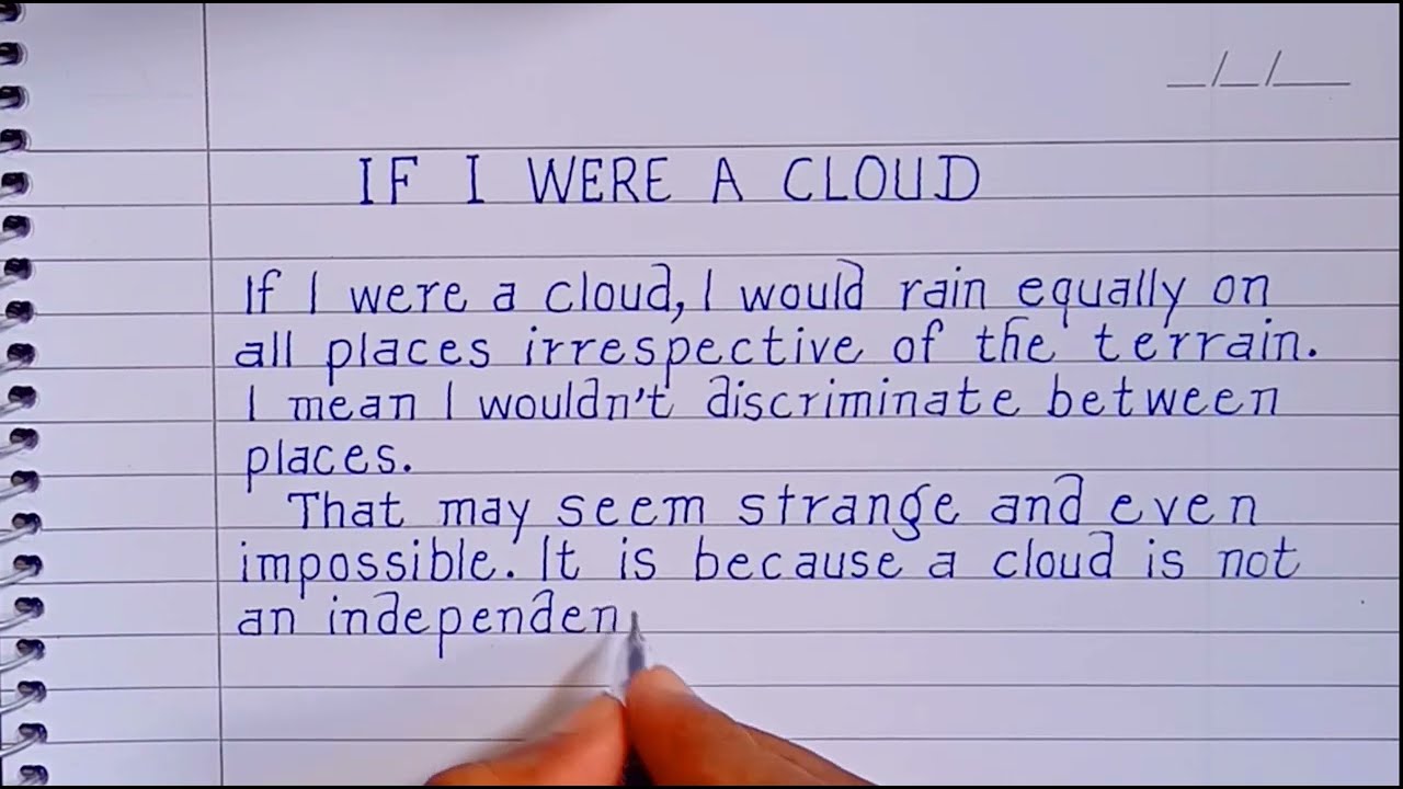 If I Were A Cloud Essay in English// Essay writing - YouTube
