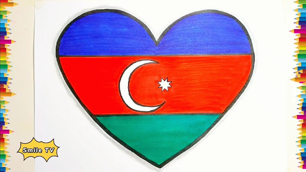 Azərbaycan bayrağı Qarabağ Azərbaycandır \ bayraq rəsmi çəkmək \ 9 ...