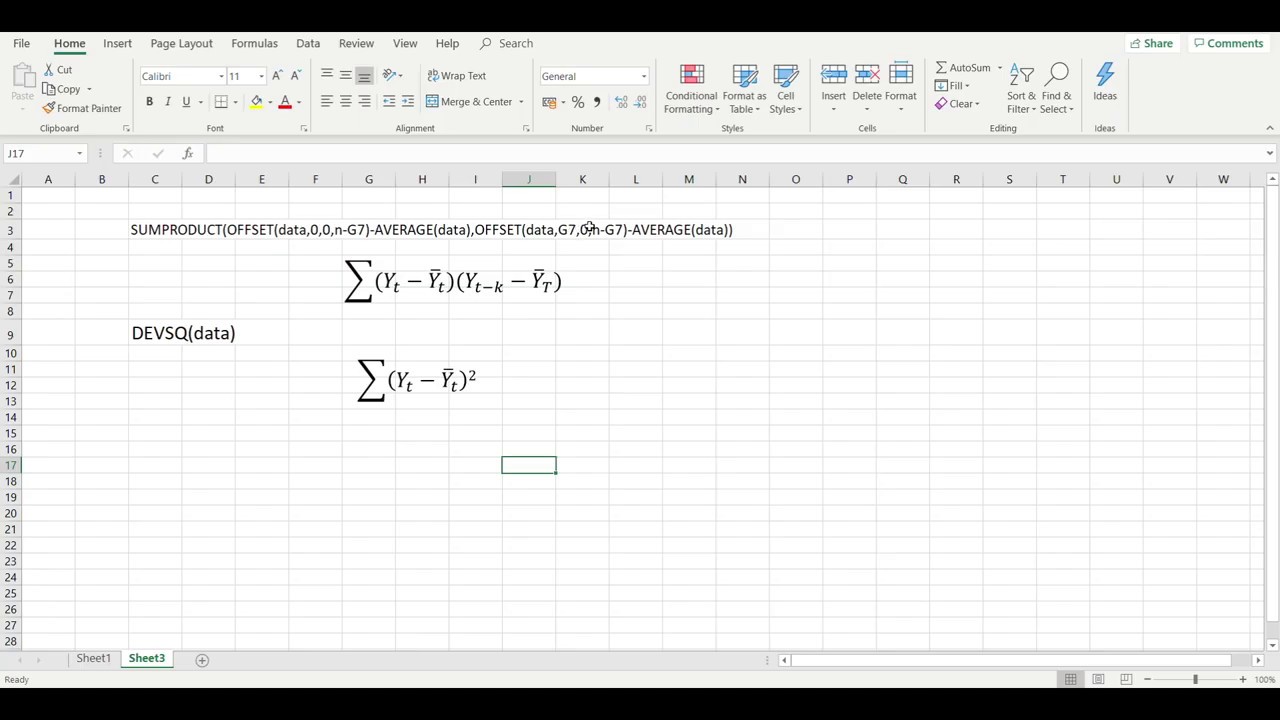 Autocorrelation With Excel Youtube