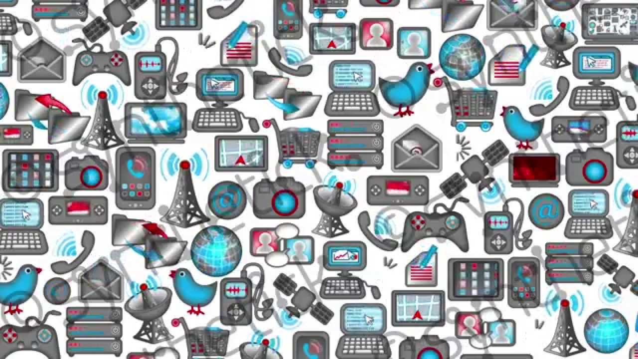 Communications icons, looping, with luma matte (alpha channel). - YouTube