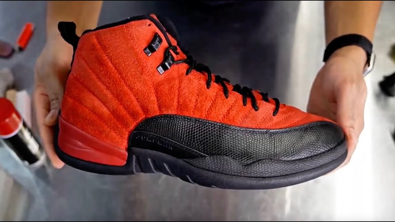 How to Clean Suede Jordans (Jordan 12 Reverse Flu Games) - YouTube
