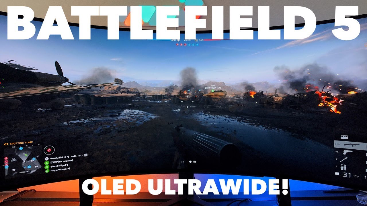 Battlefield 5 POV Showcase on the BEST Curved OLED Ultrawide Monitor ...