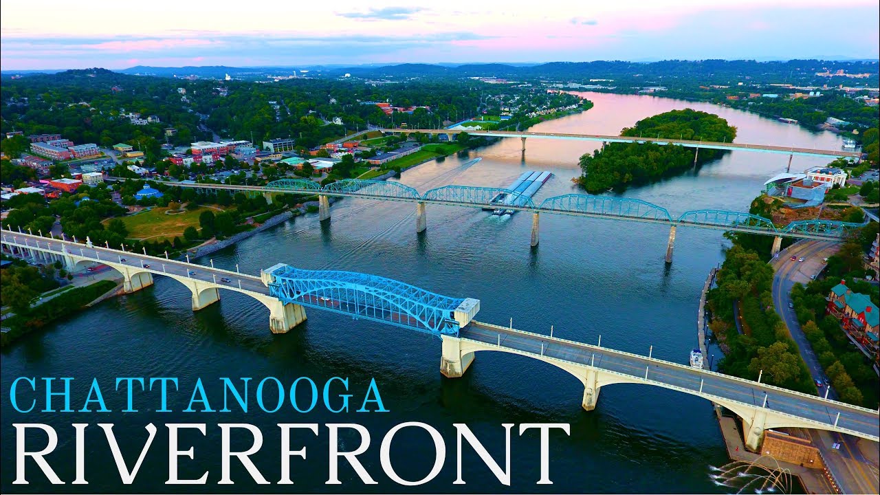 The Chattanooga Riverfront at Sunset (drone footage) - YouTube