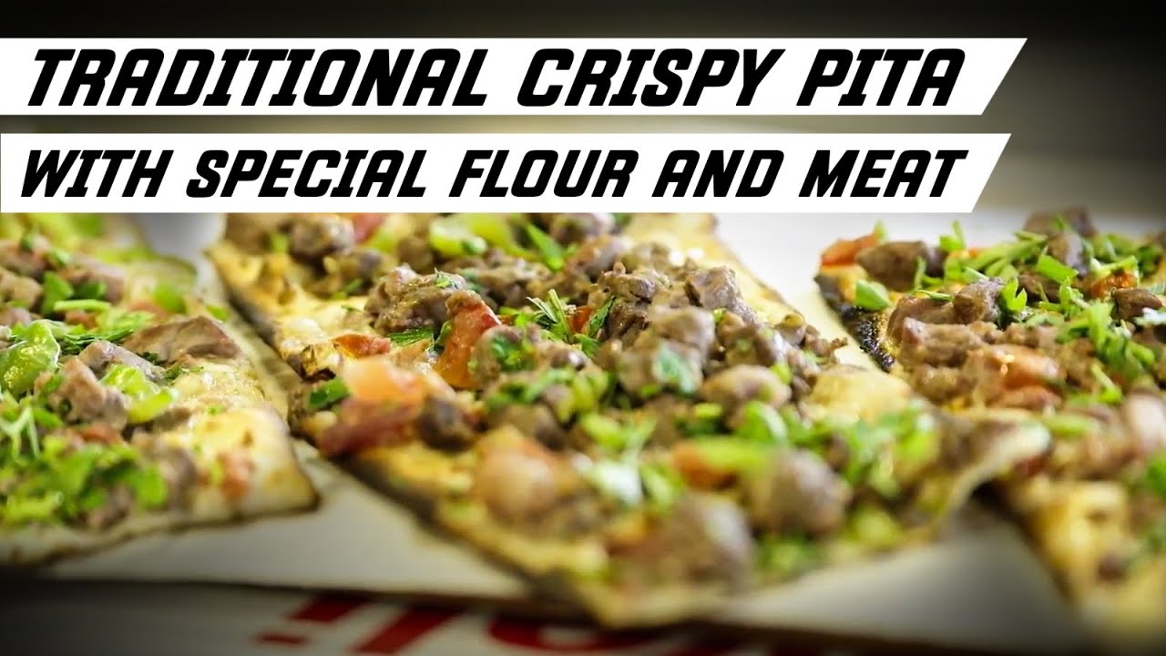 Traditional crispy pita with special flour and meat: Develi Cıvıklısı ...