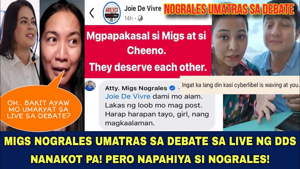 NOGRALES UMATRAS SA DEBATE NG DDS! NAPAHIYA SA LIVE! - YouTube