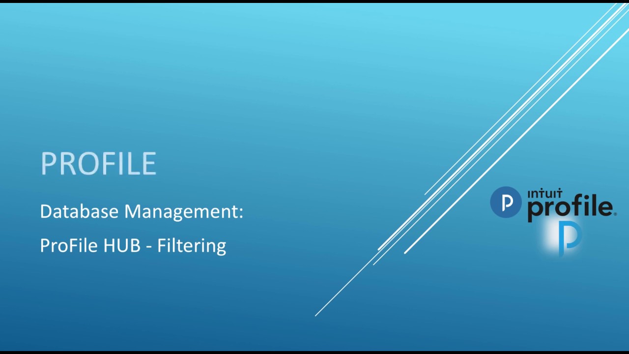 ProFile: Hub - Filtering - YouTube