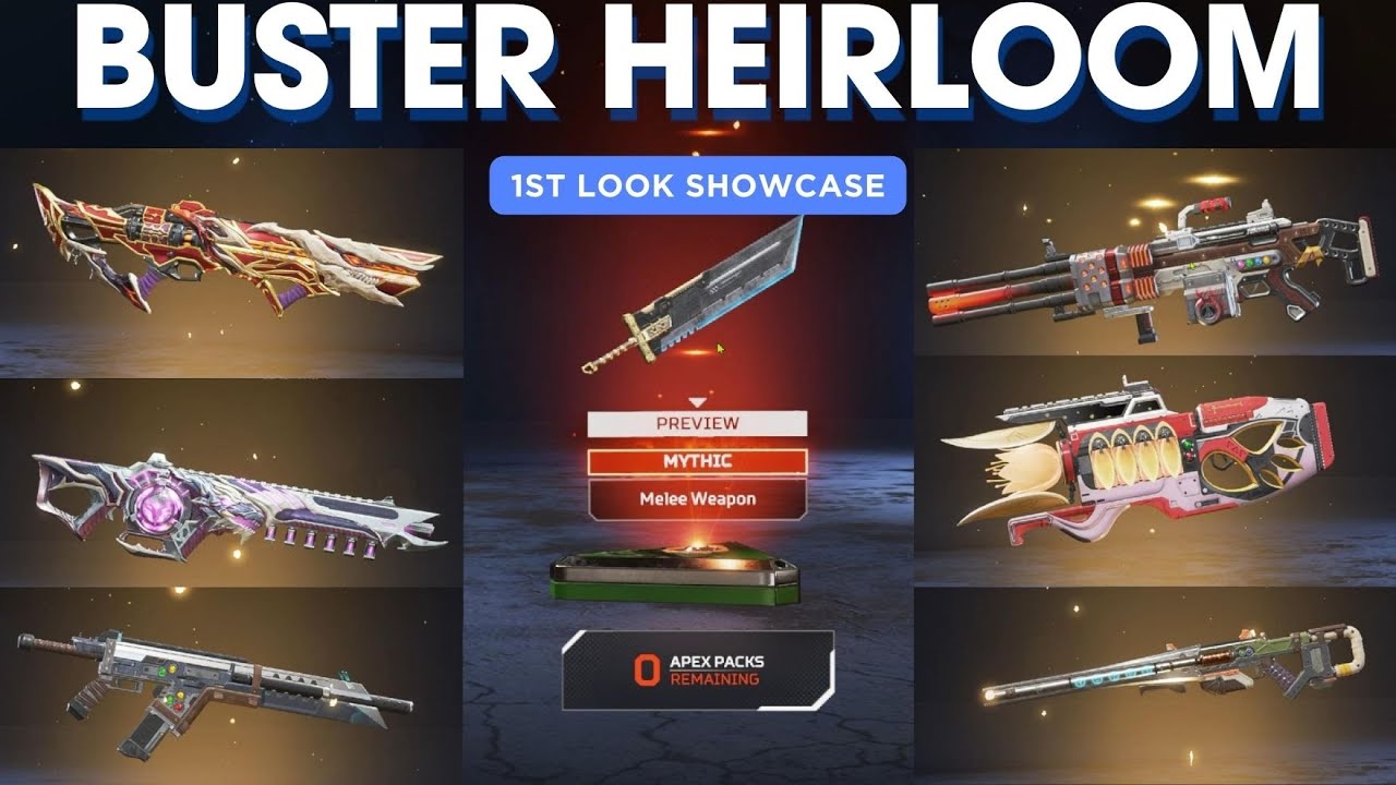 Buster Sword Heirloom Animations Showcase 1st time Apex Legends Final ...